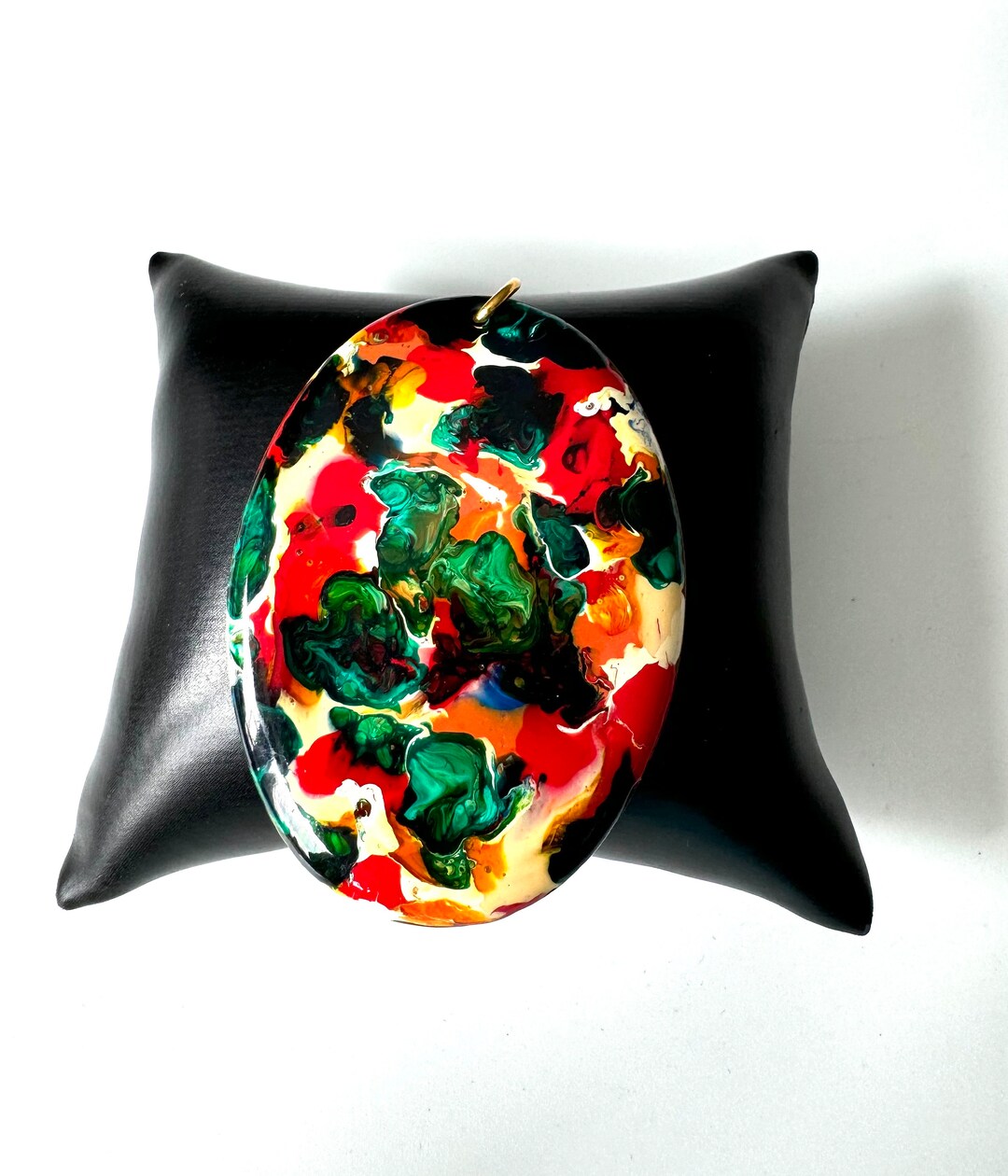 Copper Enamel Pendant Large Colorful Vintage Modernist - Etsy