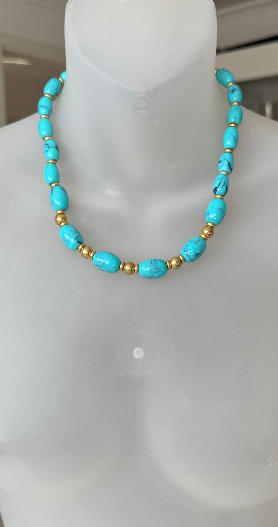 Majestic elegance: Vintage turquoise-gold costume jew… - Gem