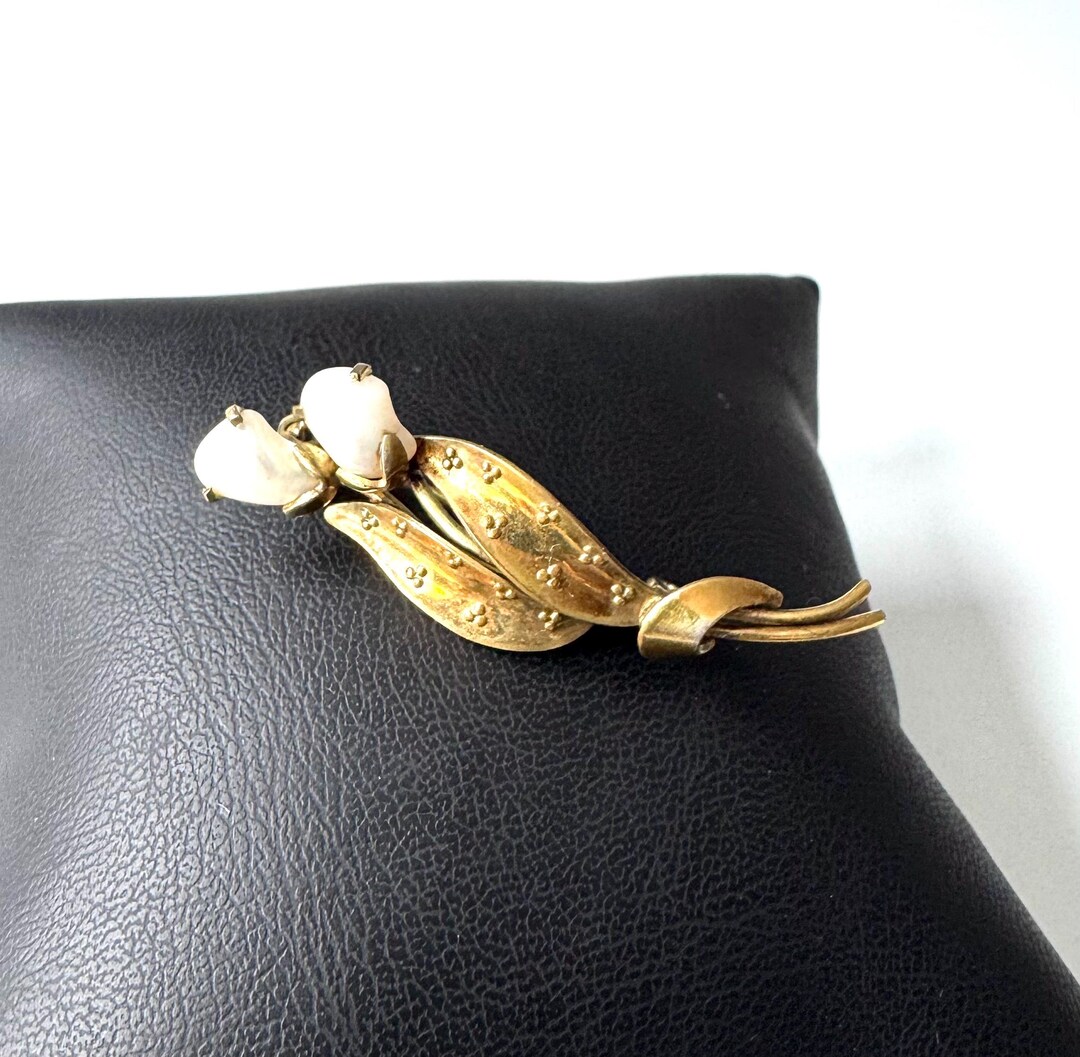 Art Deco Gold Brooch AM Double TEKA - Theodor Klotz With Wild Pearl! - Etsy