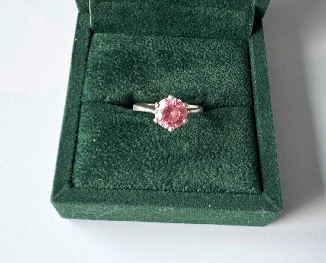 925 Silver Ring With Pink Stone by Tosh! - Etsy UK