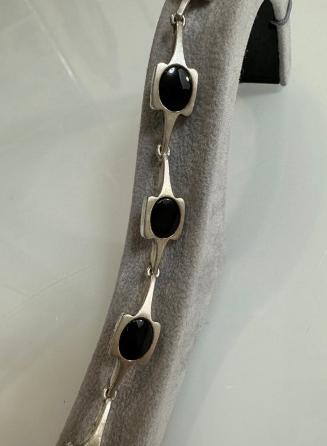 Beautiful Art Deco Bracelet 835 Silver With Onyx Master Hallmark Hj - Etsy