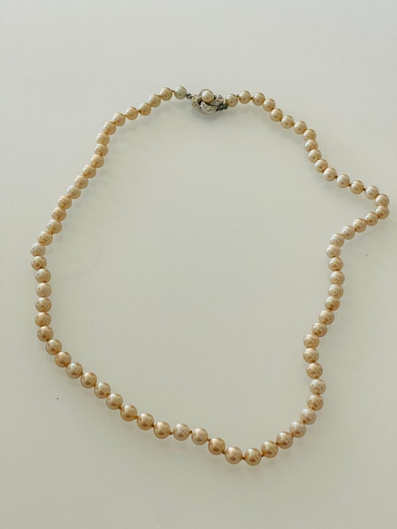 Beautiful vintage necklace pearls silver clasp 835 JKA - Gem