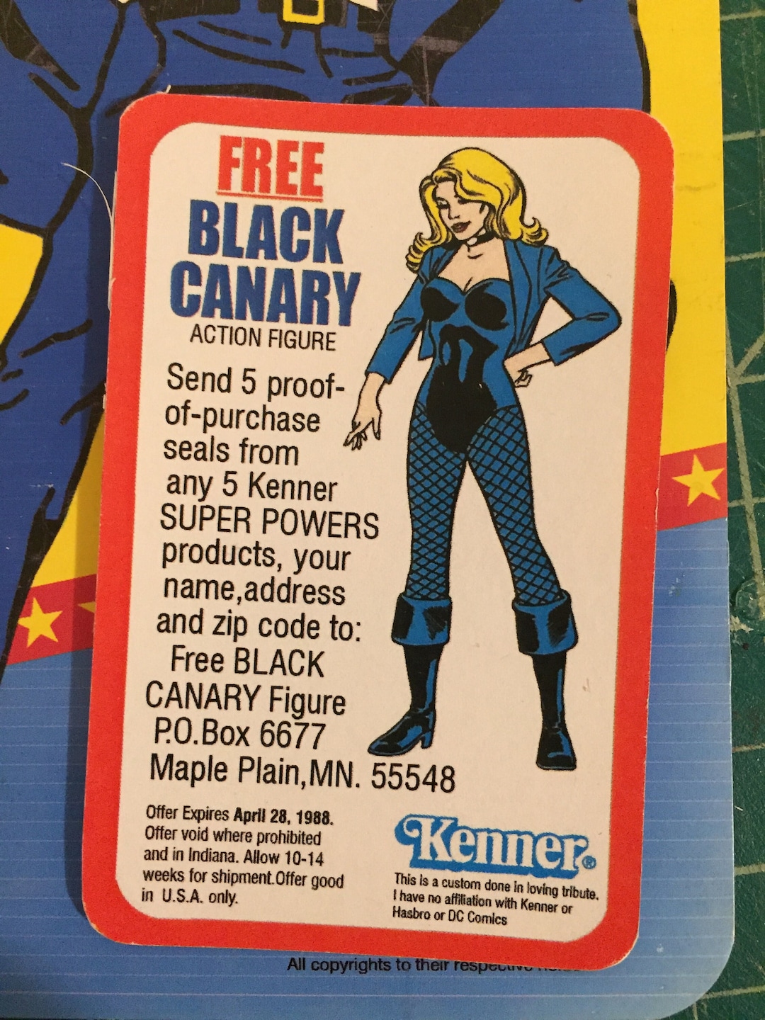Black Canary Offer Sticker, Custom Kenner Super Powers - Etsy