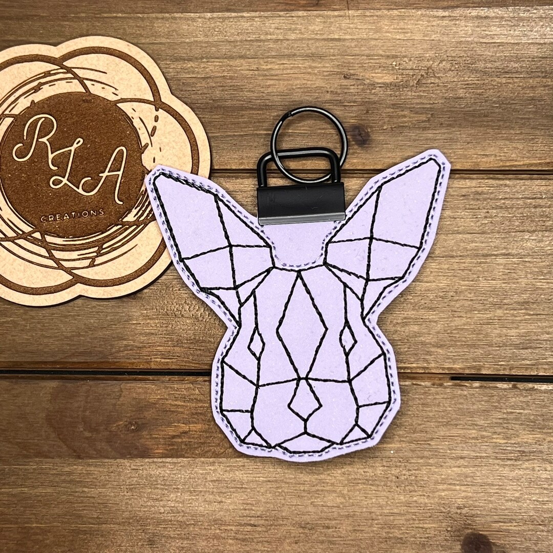 Geometric Bunny Sparkle Faux Leather/vinyl Key Chain - Honey, Spring ...