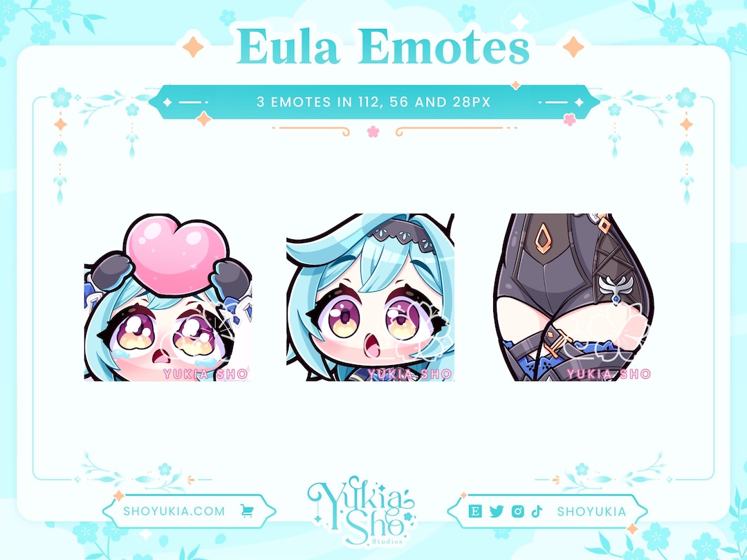 Eula Twitch Emote Pack Genshin Impact Emotes Twitch Emote Discord Emote ...