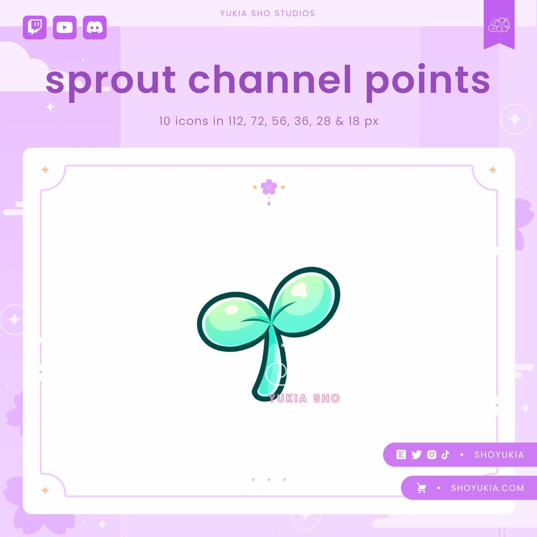 Sprout Twitch Channel Points Icon| Cute Emotes, Sub Badges for ...