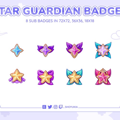 Pastel Twitch Sub Badge Flair Cute Bubble Star Collection / | Etsy Canada