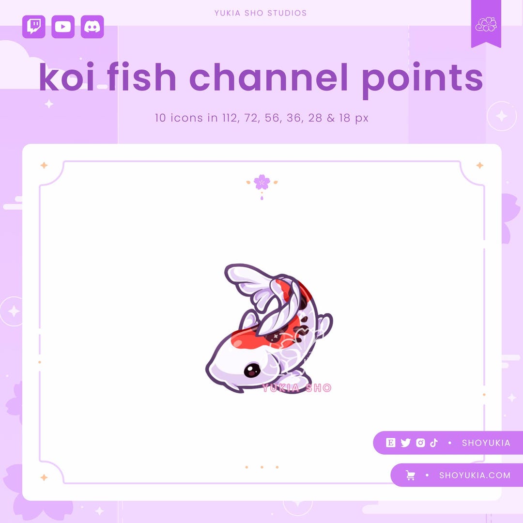Twitch Channel Point Icon : Koi Fish | Streamer Emotes, Sub Badges for ...