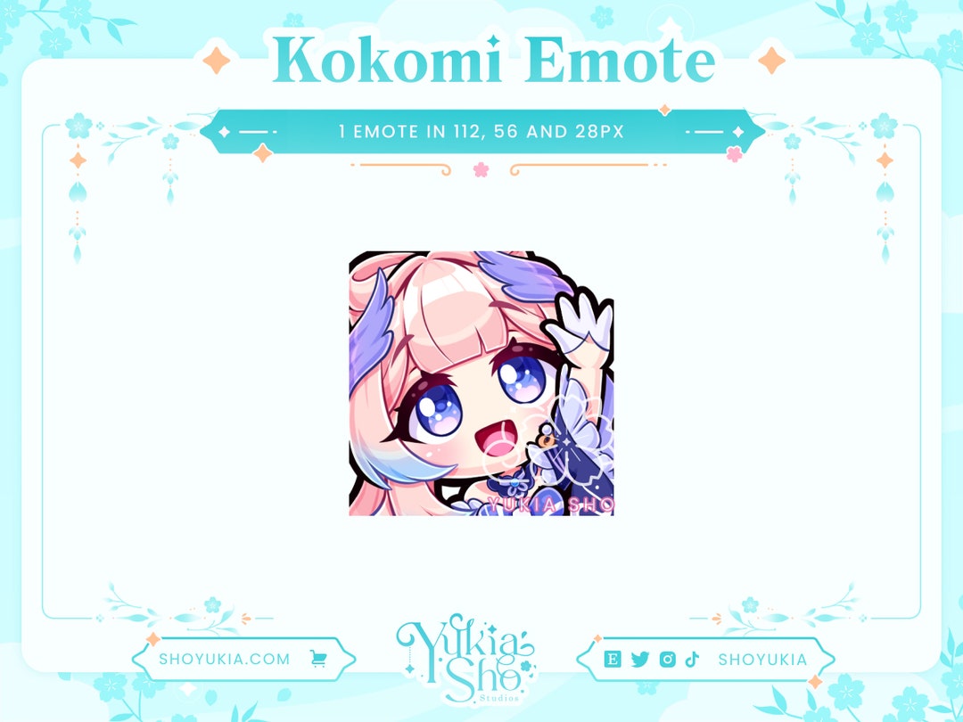 Kokomi Wave Twitch Emote Genshin Impact Emotes Twitch Emote Discord ...