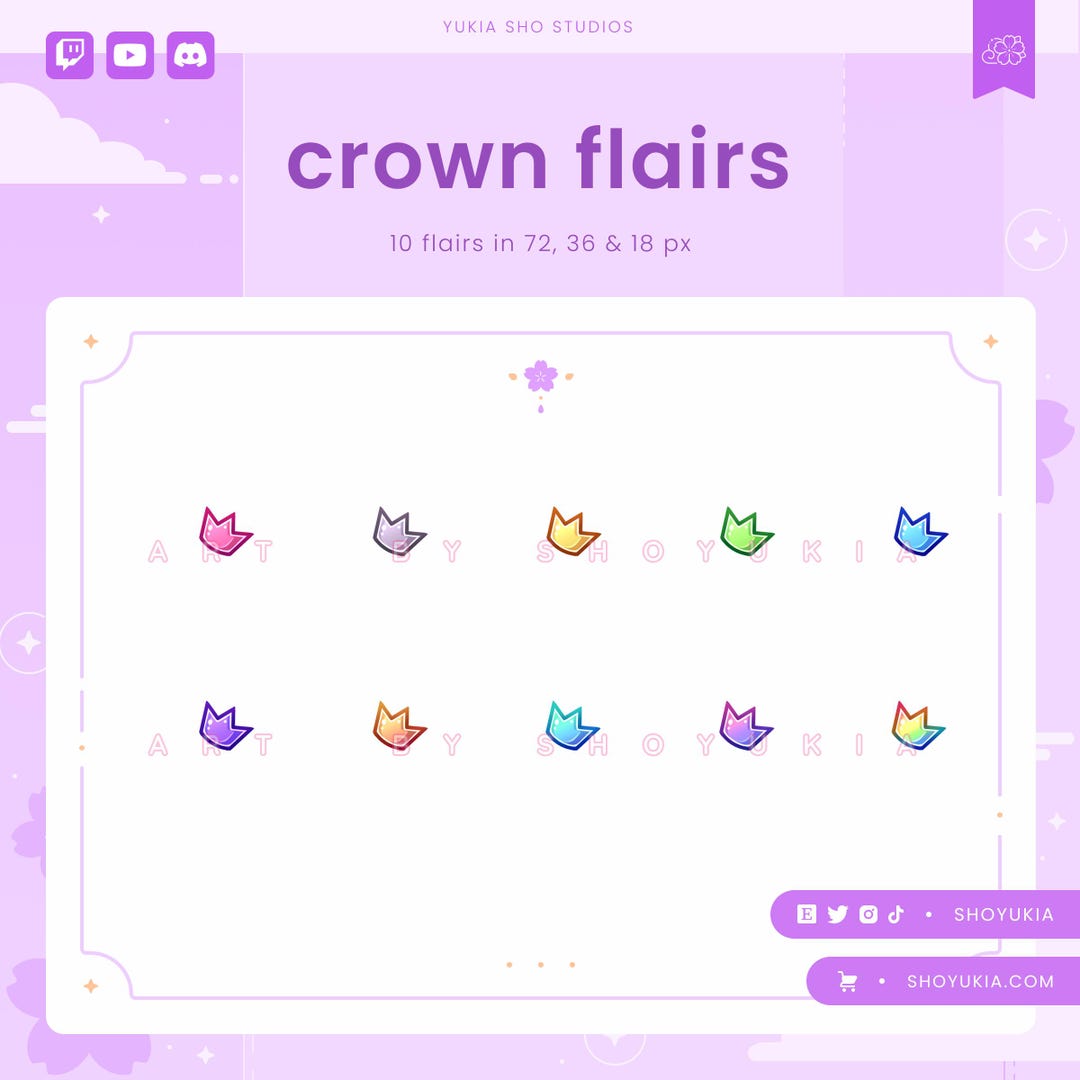Crown Twitch Badge Flair (angled) | Cute Add-on Icons for Tiered Stream ...