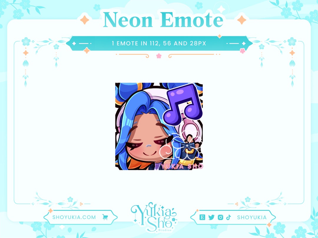 Neon Music Emote for Twitch/discord/youtube Custom Twitch Emotes Cute ...