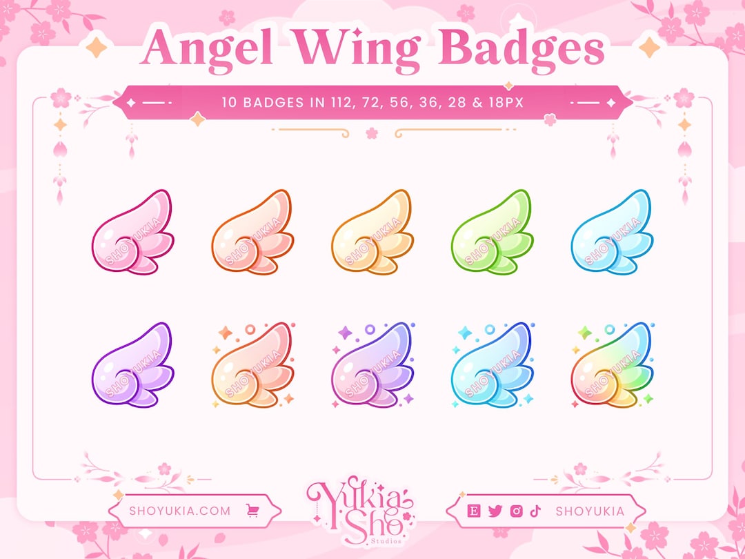 Angel Wing Twitch Sub Badges Cheer & Bit Badges Twitch Sub Badges Sub ...