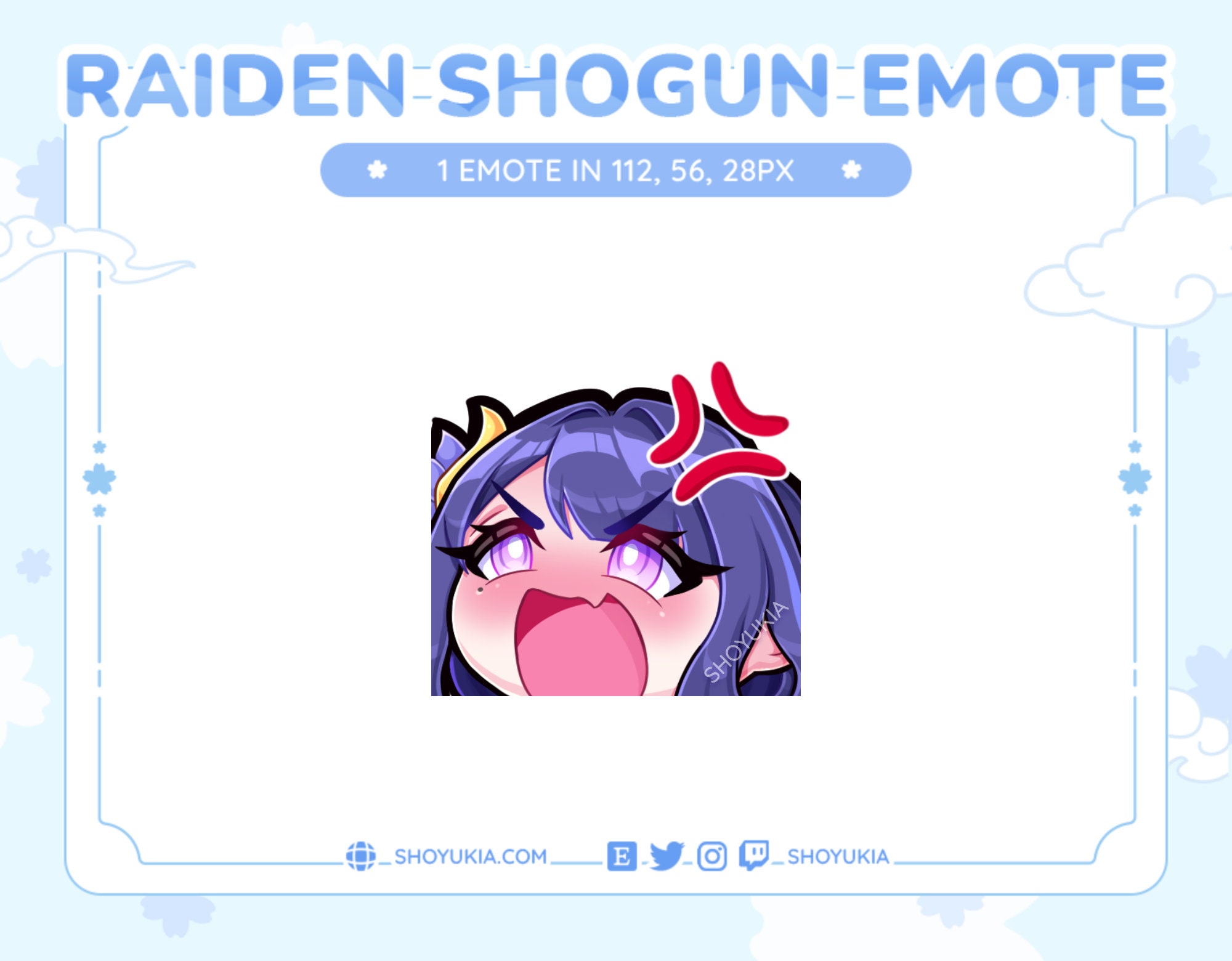 Genshin Impact Raiden Shogun Ree Emote for Twitch/discord - Etsy