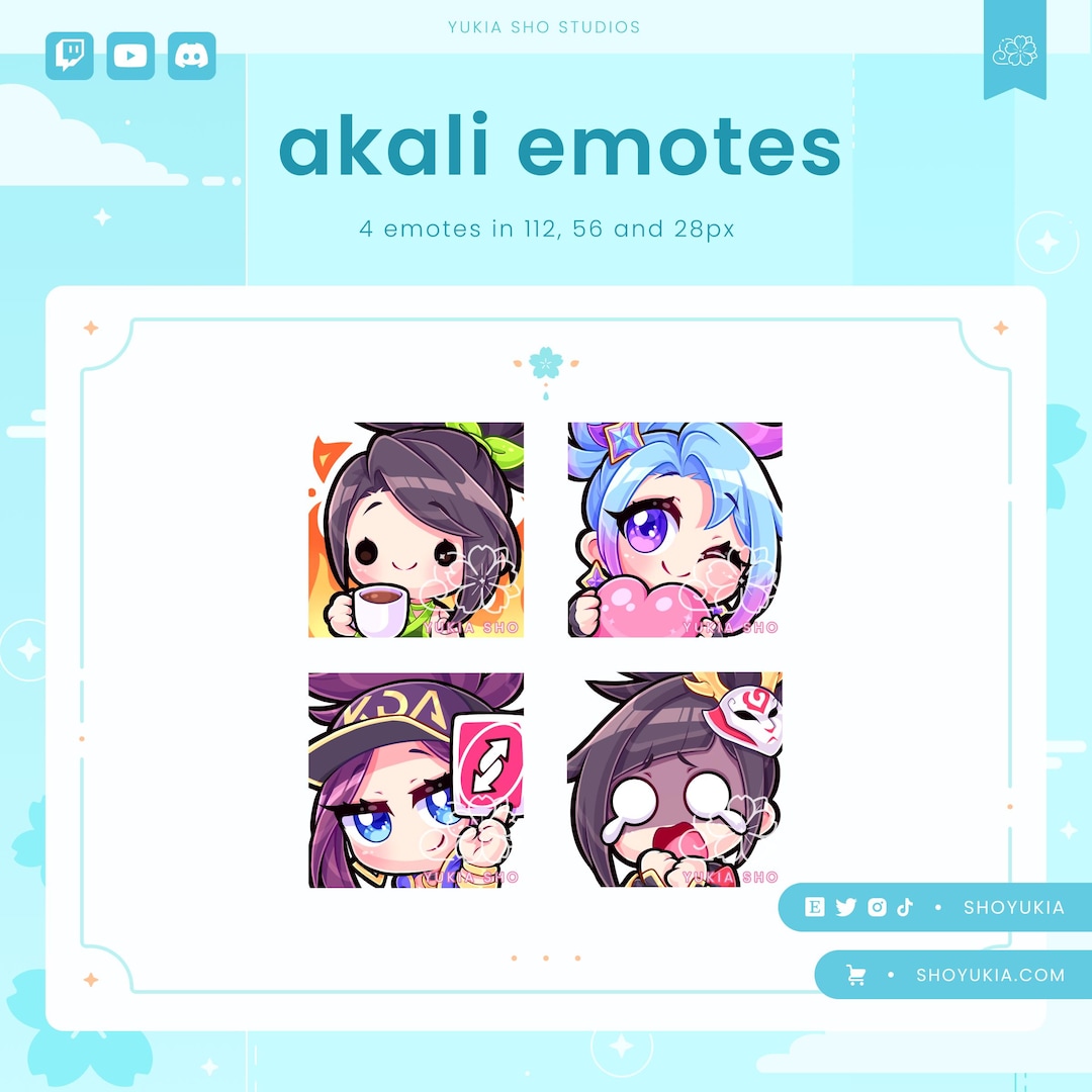 Akali Twitch Emote Pack | Streamer Emotes | Discord Emotes | Stream ...