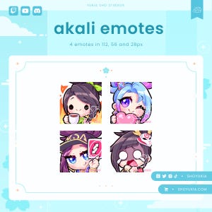 Akali Twitch Emote Pack | Streamer Emotes | Discord Emotes | Stream ...