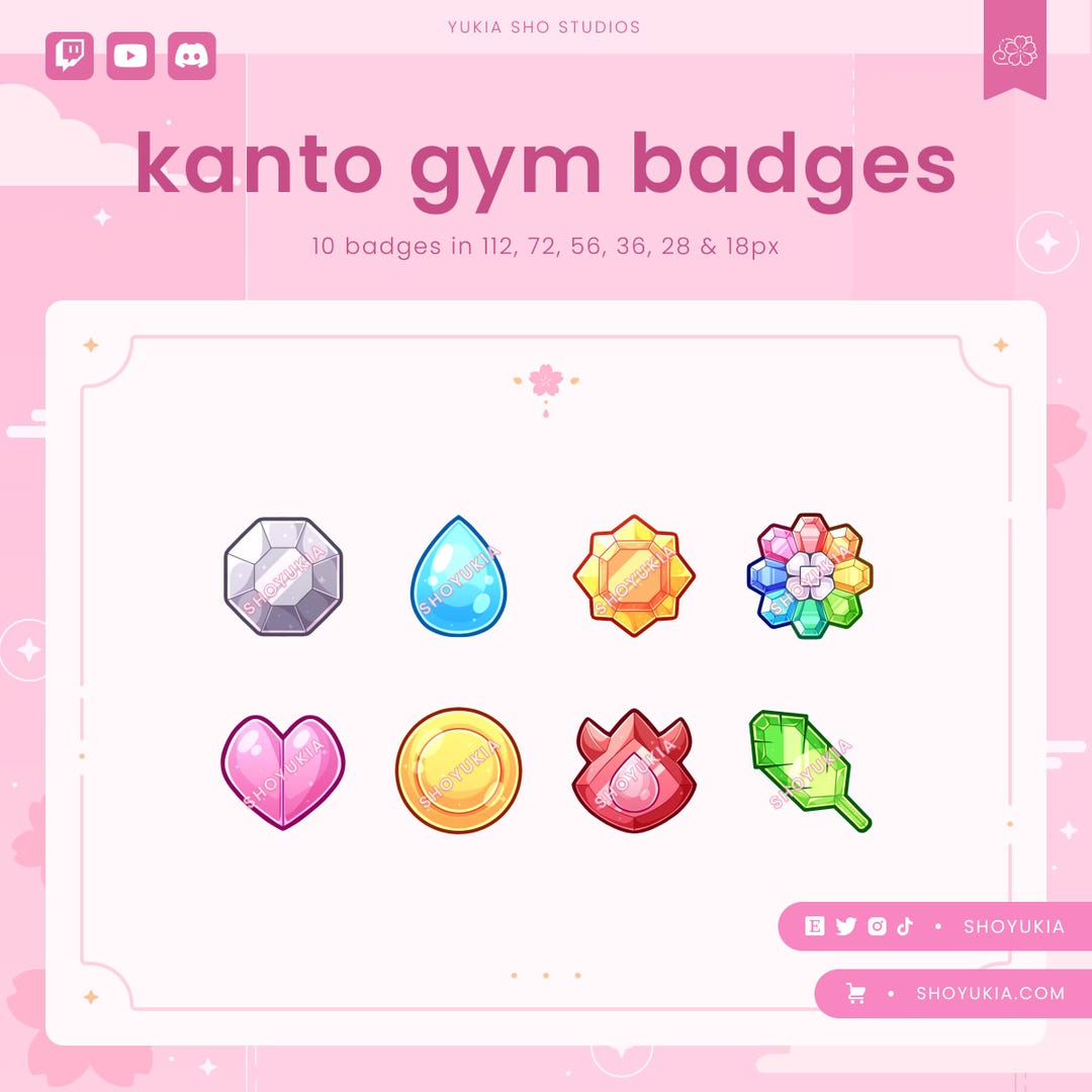 PKMN Gym Badges Twitch Sub Badges | Channel Point Icons for Discord ...