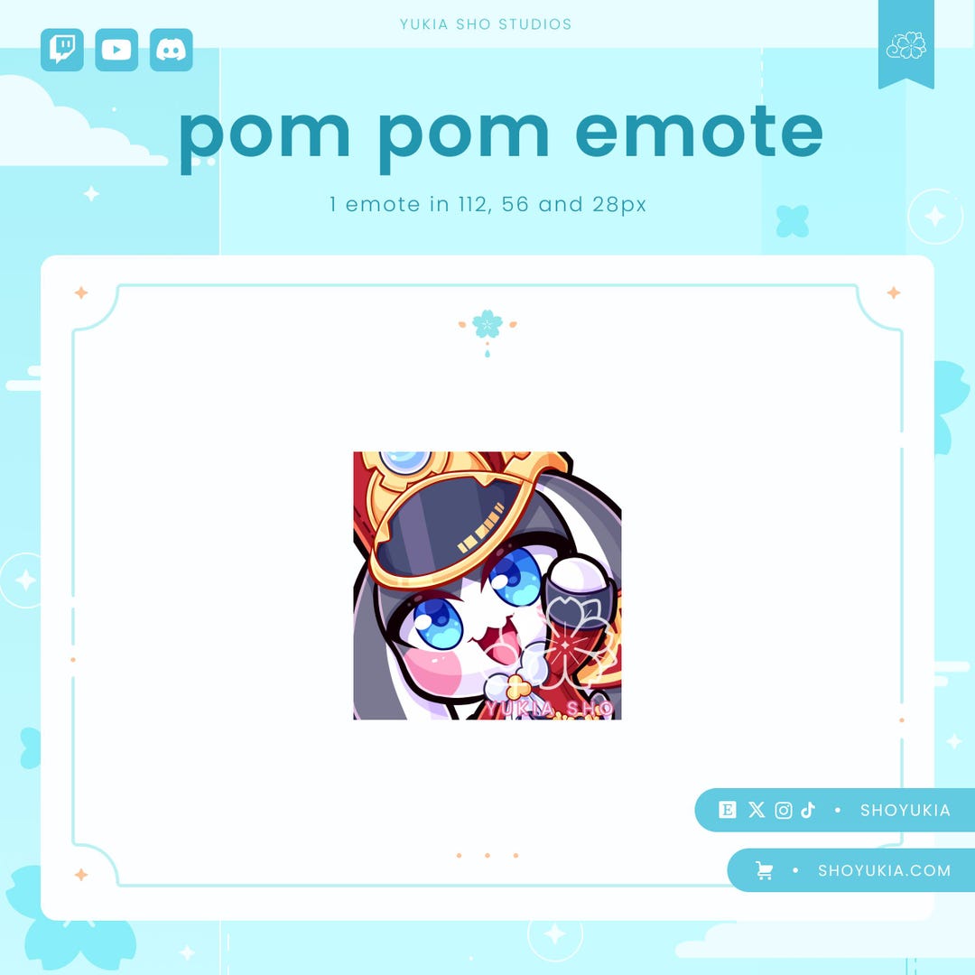 Pom Pom Wave Twitch Emote | Honkai Star Rail Emotes - Etsy