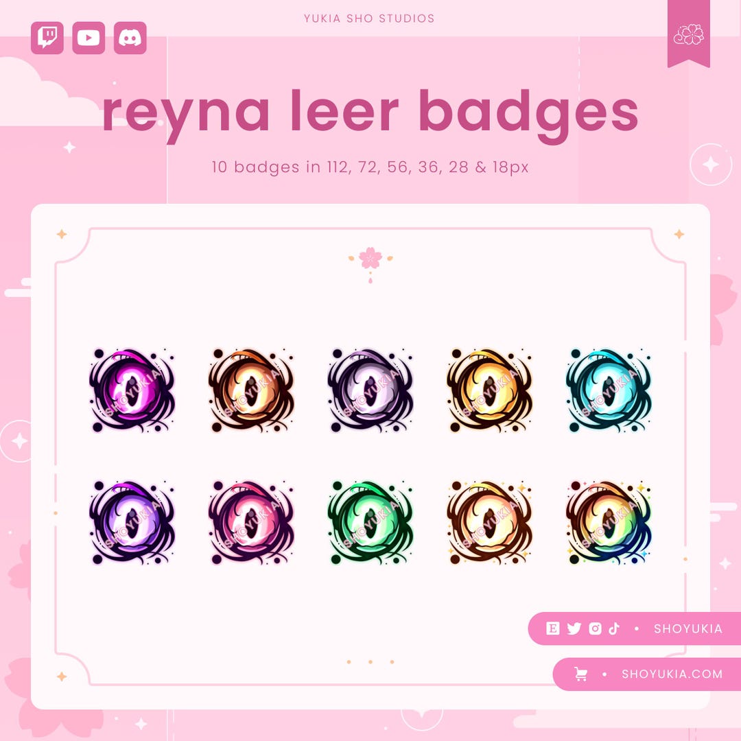 Reyna Leer Twitch Sub Badges | Cute Stream Badges, Bit Badges, Channel ...