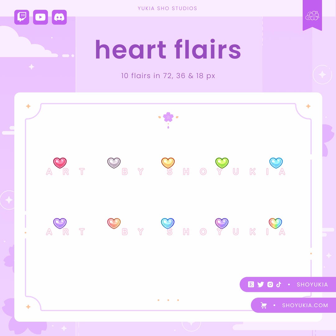 Heart Twitch Badge Flair | Cute Add-on Icons for Tiered Stream Sub ...