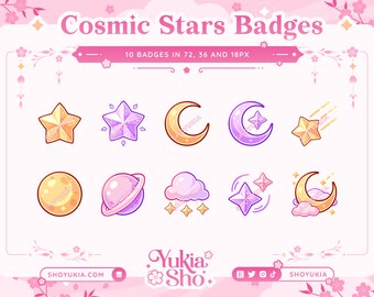 Star Sub Badges Set for Twitch/discord/youtube Bit Badge - Etsy