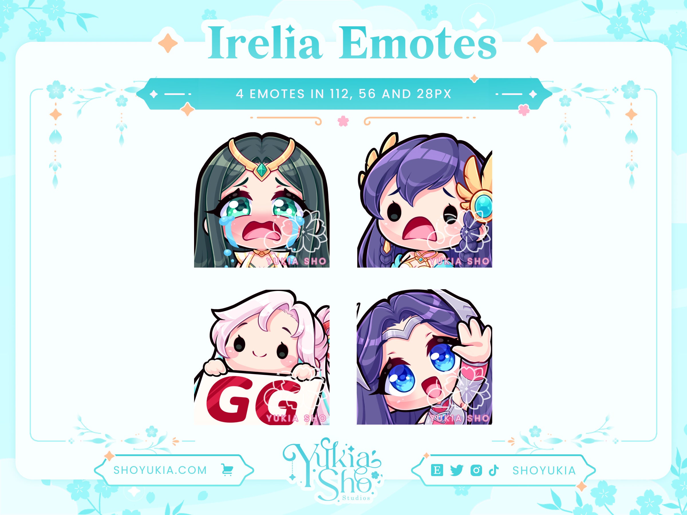 Irelia Emote Set for Twitch/discord/youtube Custom Twitch Emotes ...