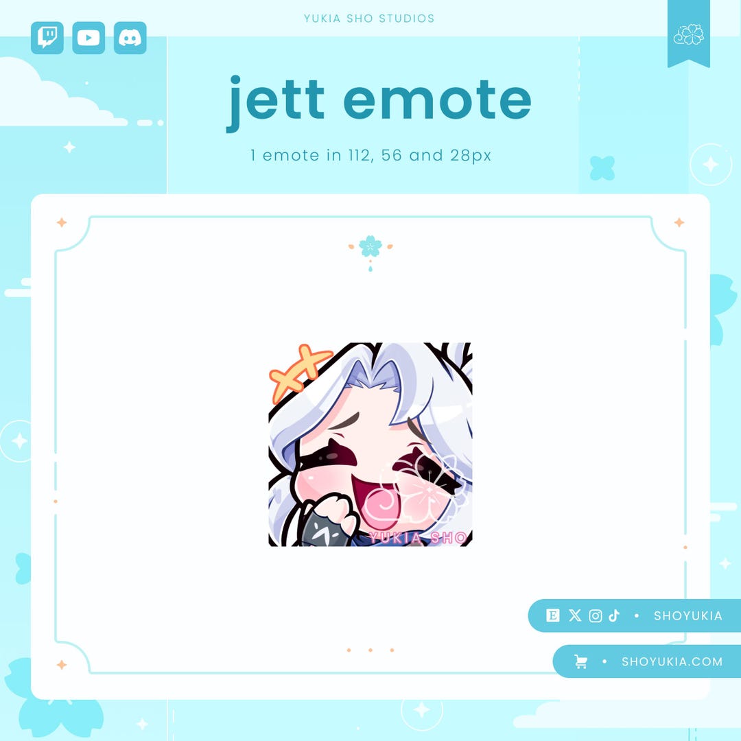 Jett Laugh Twitch Emote | Cute Val Emote Pack for Streamers, Youtube ...