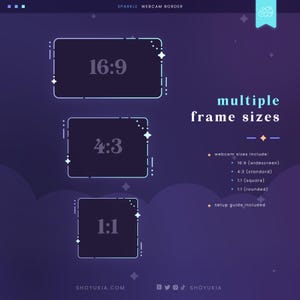 Sparkle Webcam Border (ocean) | 3 Cute Minimal Aesthetic Blue Webcam ...