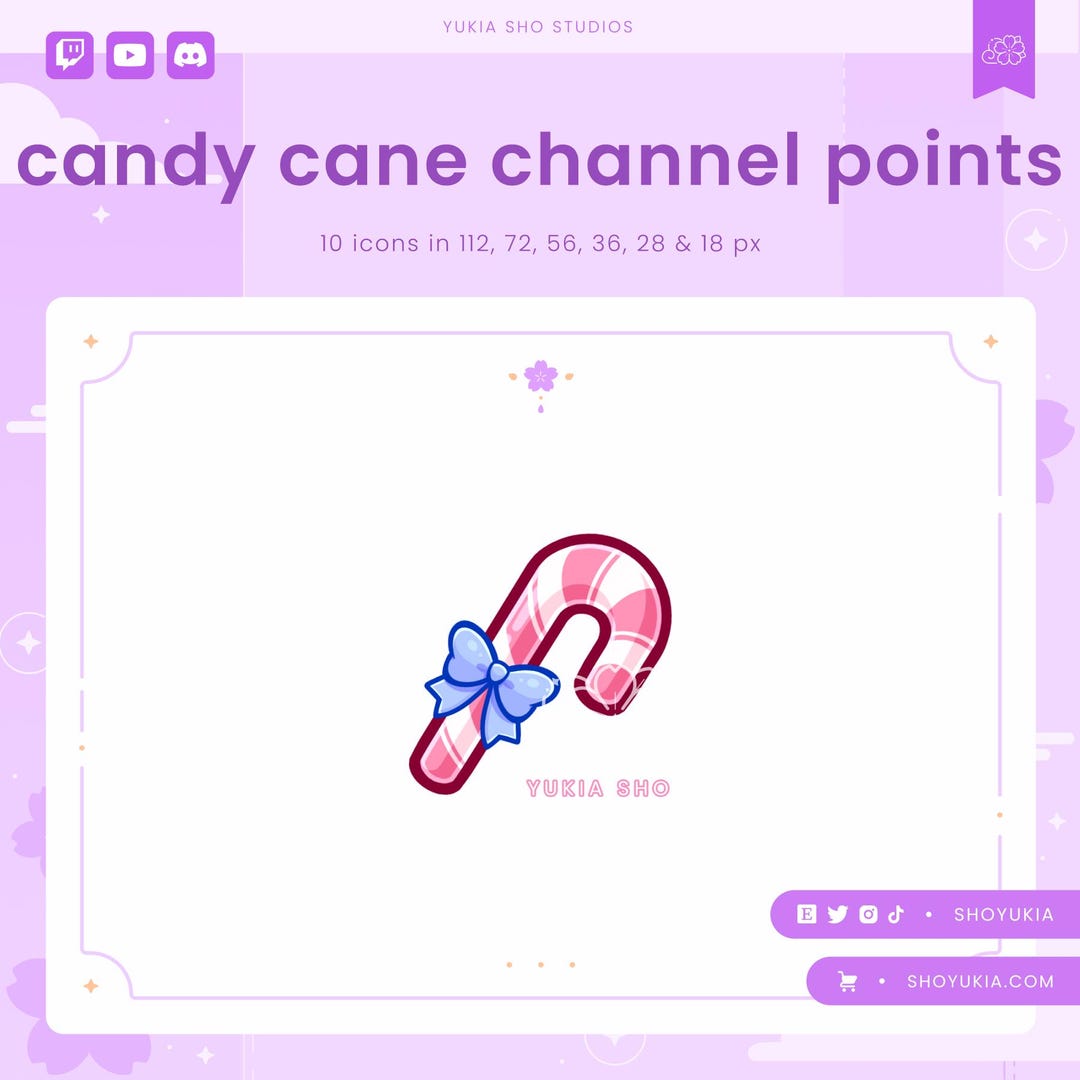 Christmas Candy Cane Twitch Channel Point Icon | Emotes, Sub Badges for ...
