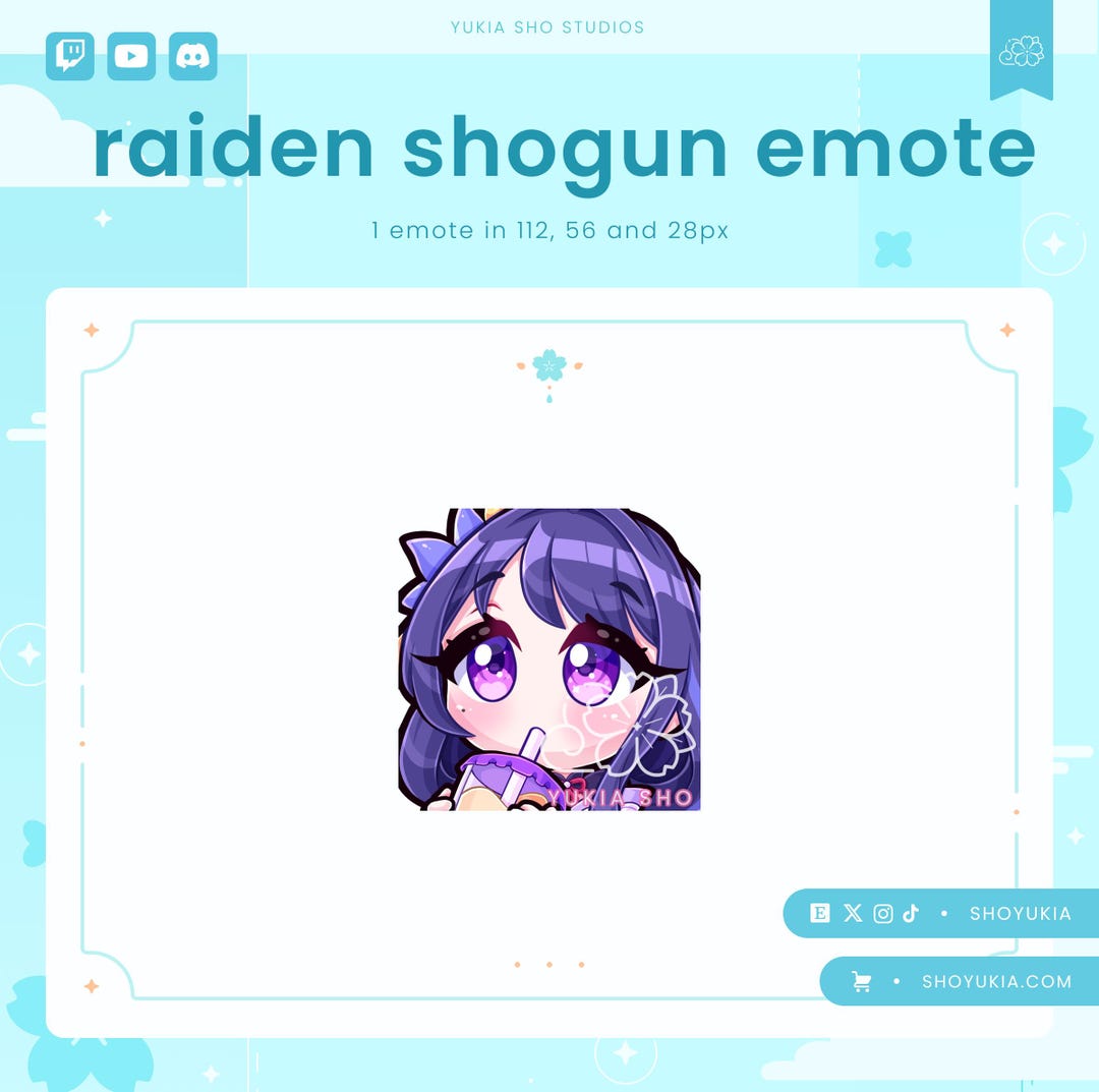 Twitch Emote : Raiden Shogun Sip | Genshin Impact Emote Pack for ...