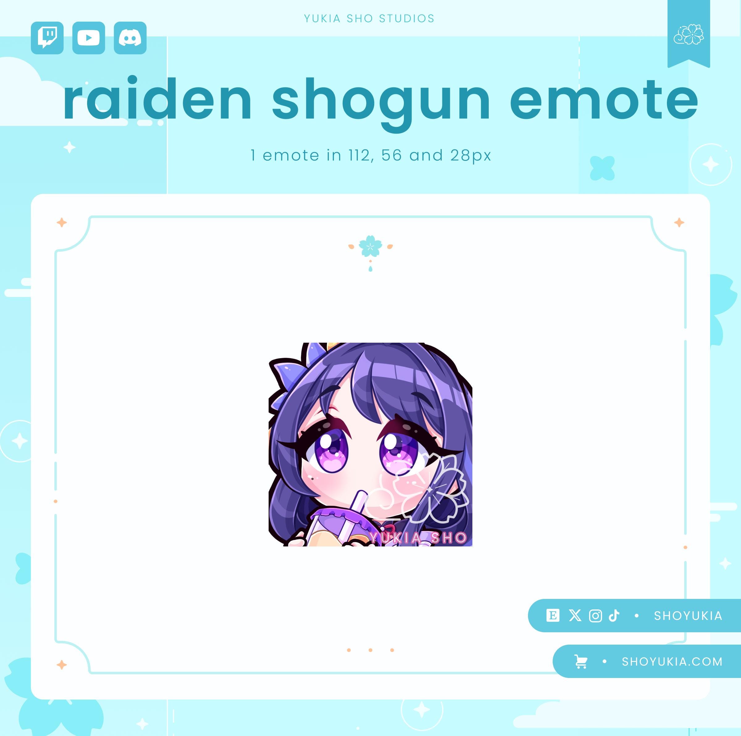 Twitch Emote : Raiden Shogun Sip | Genshin Impact Emote Pack for ...