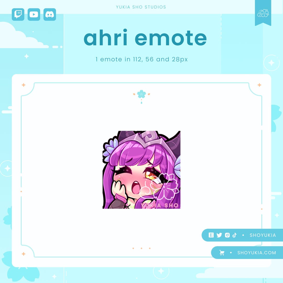 Ahri Gasm Twitch Emote | Cute Lol Emote Pack for Streamers, Youtube ...