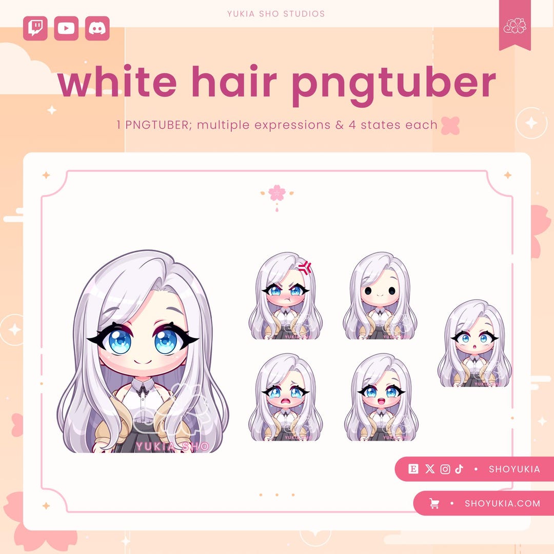 Female Chibi Pngtuber Avatar | Vtuber Streamer Model for Twitch ...