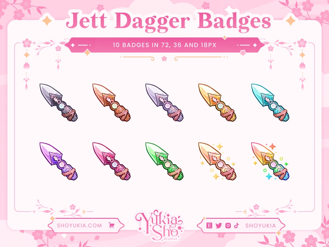 Jett Dagger Sub Badges para Twitch/YouTube/Kick/Discord / Bit Badges ...