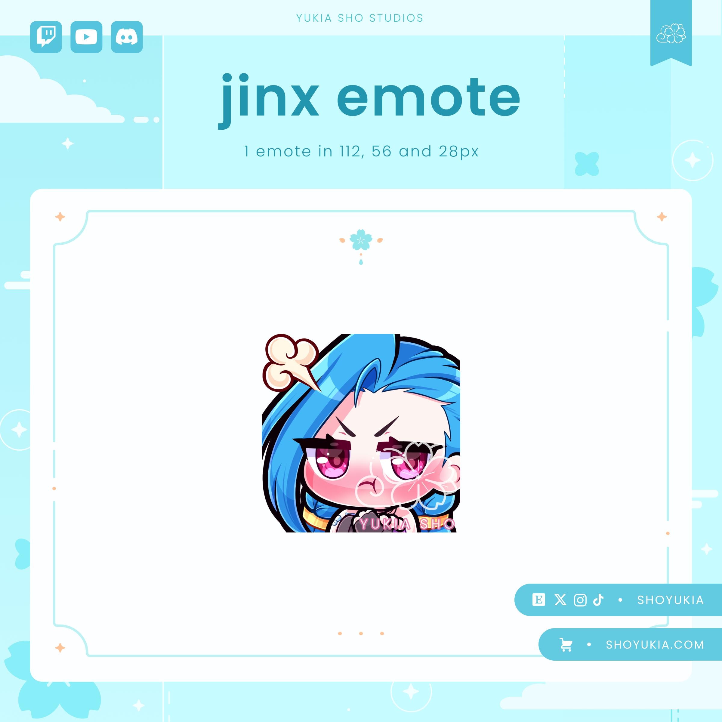 Twitch Emote: Jinx Hmph | Lol Emote Pack for Discord, Youtube & Tiktok ...