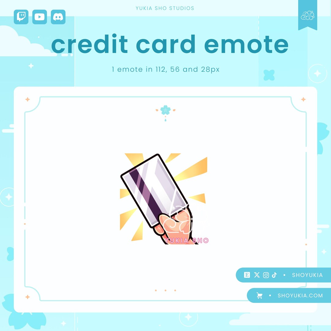 Credit Card Twitch Emote | Anime Discord Emotes - Etsy