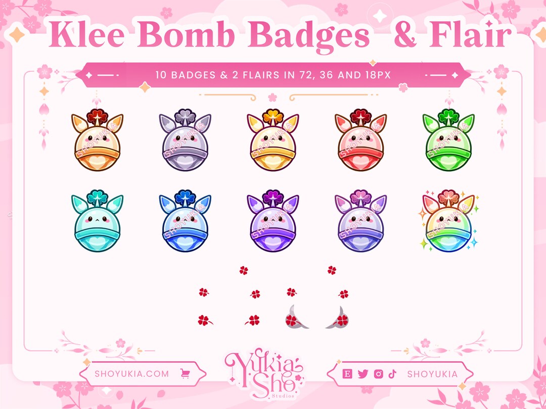 Klee Bunny Bomb Sub Badges & Sub Badge Flair para Twitch/YouTube / Bit ...
