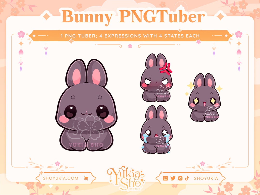 Black Bunny Pngtuber Model | Vtuber Model | Pngtuber Twitch | Vtuber ...