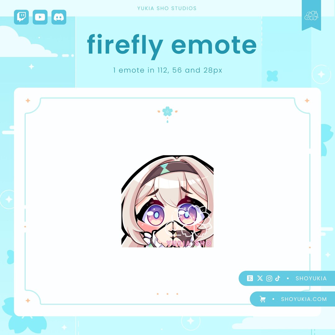 Firefly Shy Twitch Emote | Cute Honkai: Star Rail Emotes for Streamers ...