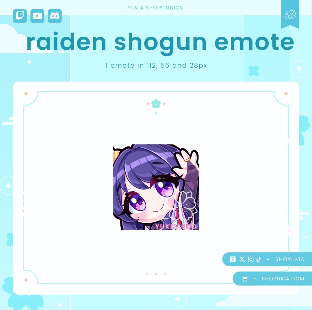 Twitch Emote : Raiden Shogun Wave | Genshin Impact Emote Pack for ...