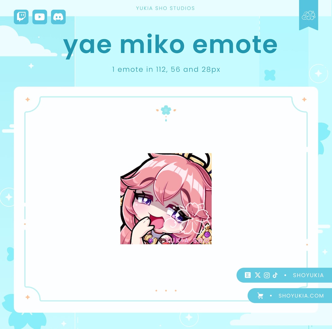 Twitch Emote : Yae Miko Smug | Genshin Impact Emote Pack for Discord ...