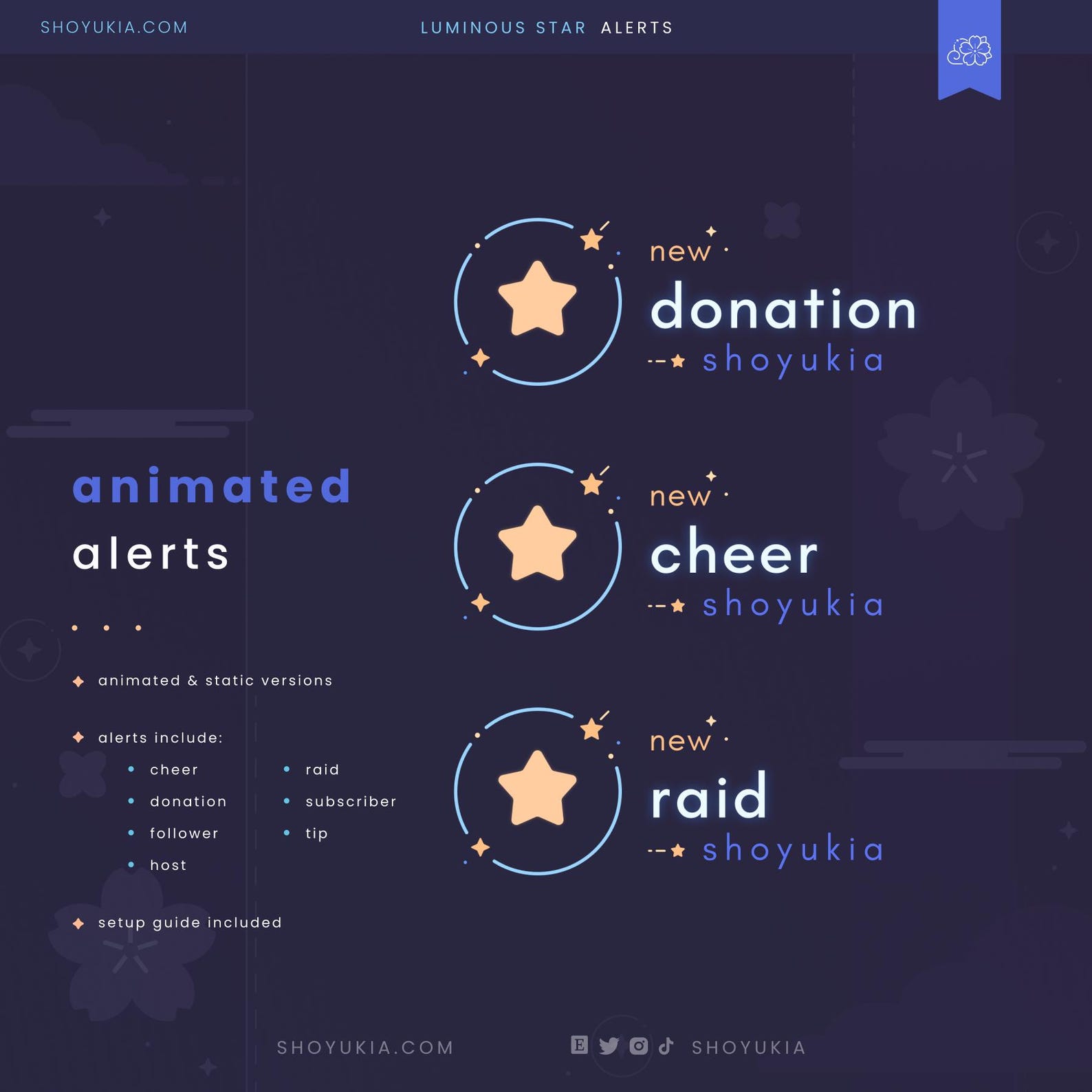 Animated Stream Alerts : Luminous Star (blue) | Graphics for Youtube ...