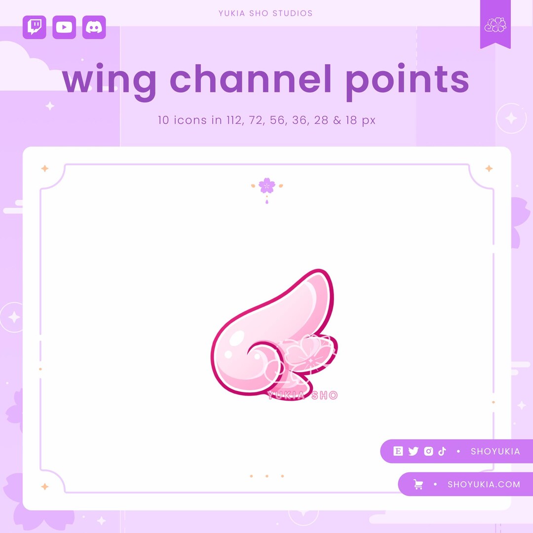 Angel Wing Twitch Channel Points Icon (pink) | Twitch Channel Point ...