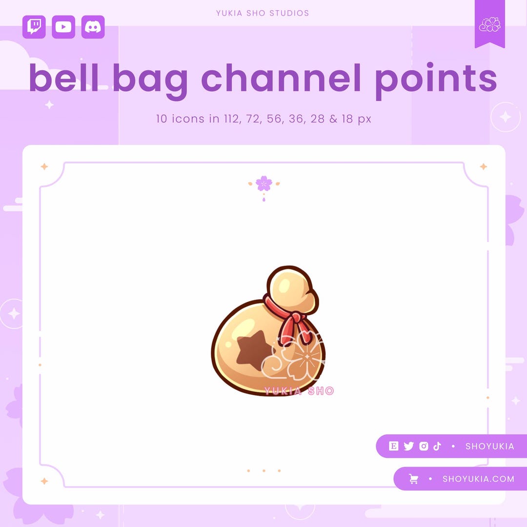 AC Bell Bag Twitch Channel Point Icon | Twitch Stream Rewards | Twitch ...