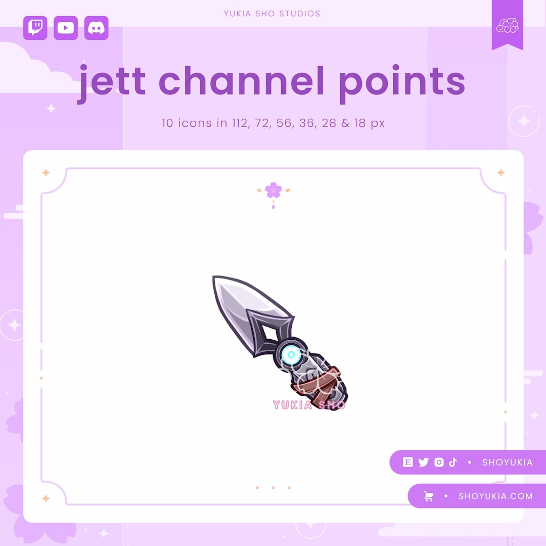 Twitch Channel Point Icon : Jett Dagger | Streamer Emotes, Sub Badges ...