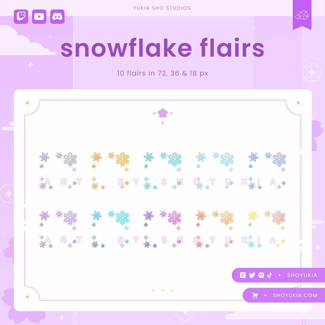 Snowflake Twitch Badge Flair | Cute Add-on Icons for Tiered Stream Sub ...
