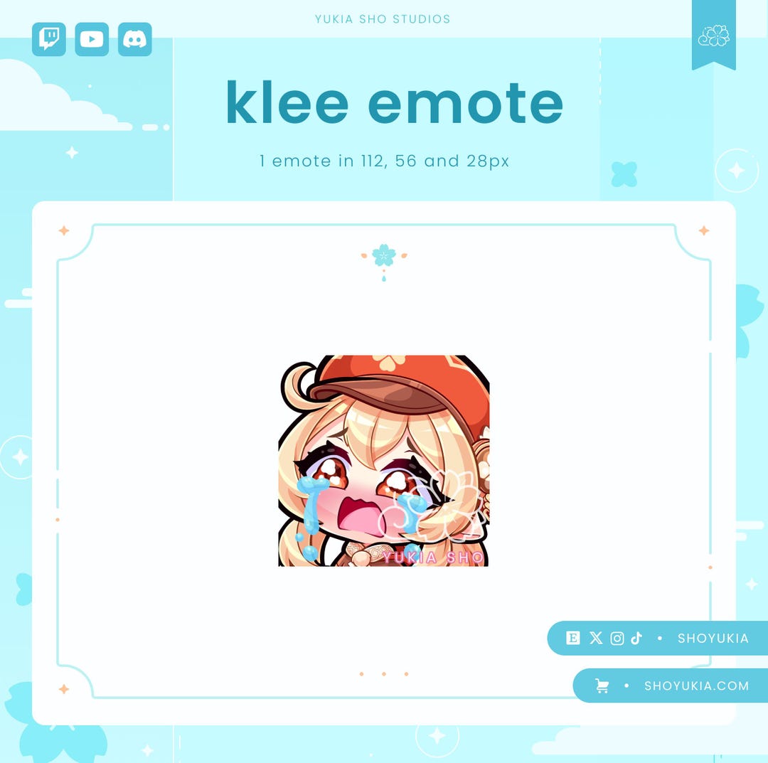 Klee Crytwitch Emote | Genshin Impact Emote Pack for Discord, Youtube ...