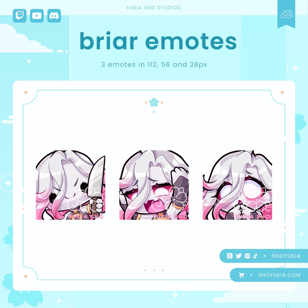 Pack d'émotes Twitch Briar pour Twitch/Discord/YouTube | Emotes pour ...