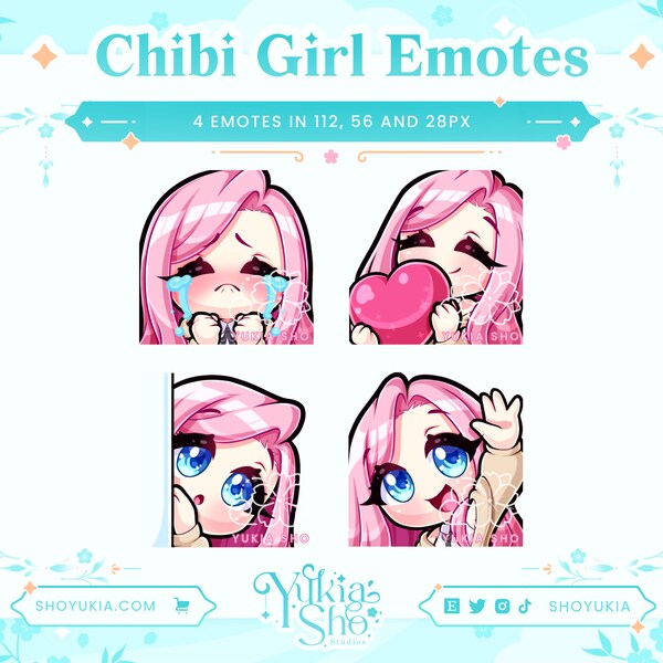 Twitch Emotes Vtuber Pink and Blue Hair - Etsy