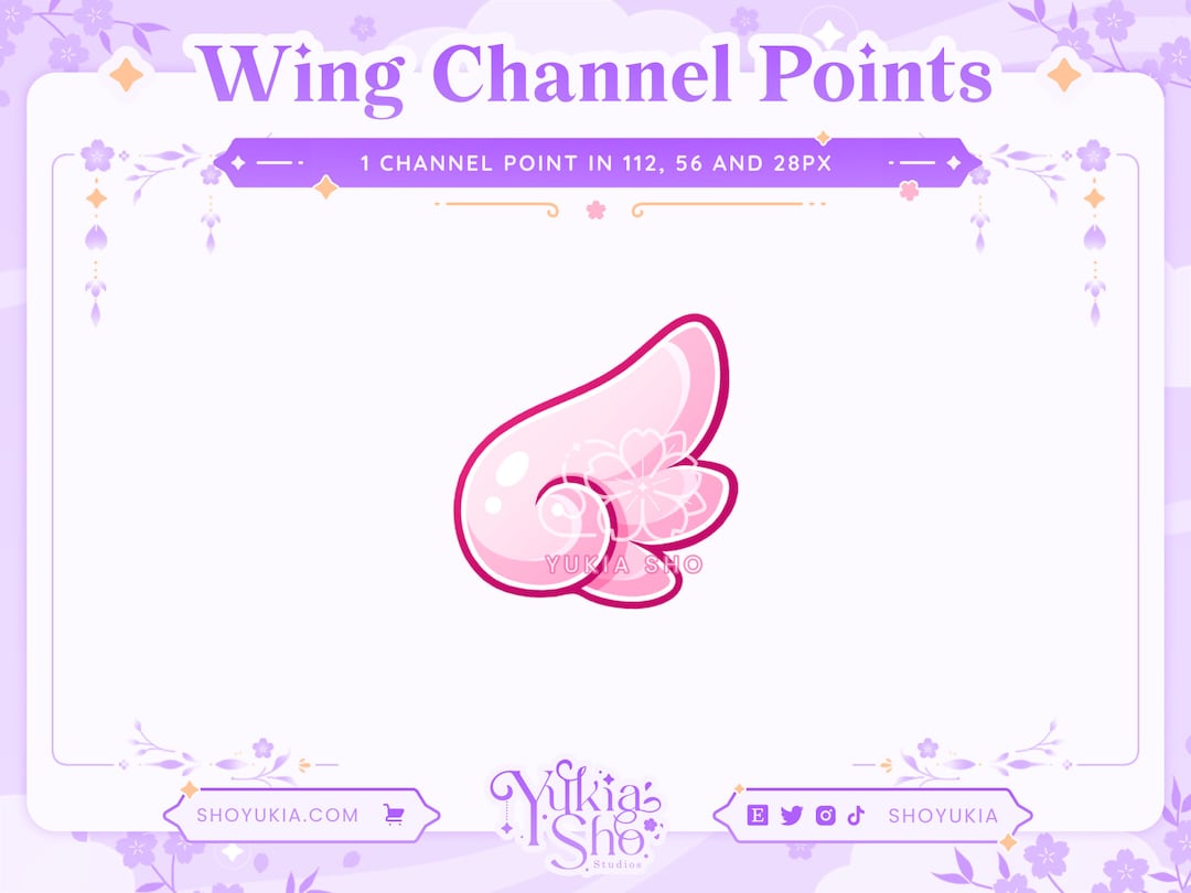 Angel Wing Twitch Channel Points Icon pink Twitch Channel Point Icon ...