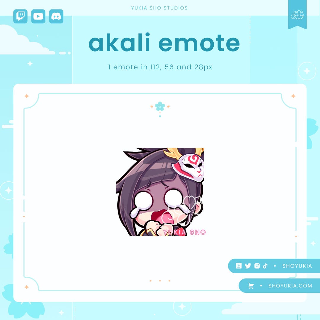Akali Spooked Twitch Emote | Cute Lol Emote Pack for Streamers, Youtube ...